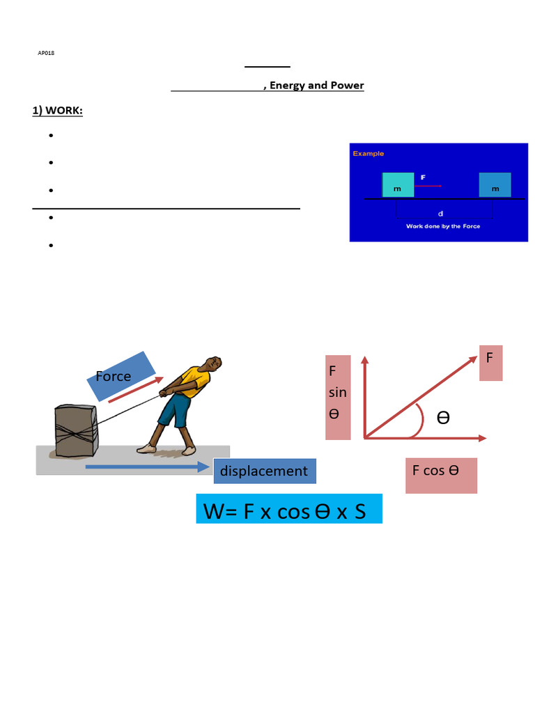 Work,Power,Energy s | PDF | Power (Physics) | Potential Energy