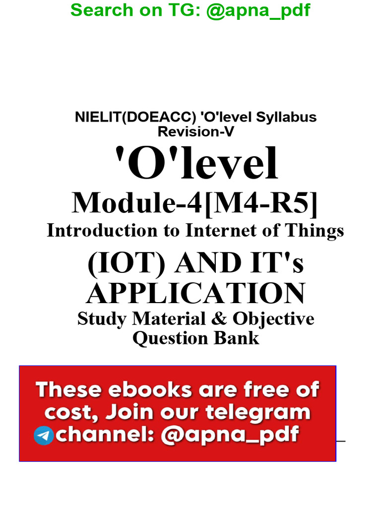 O Level Module 4 M4 R5 Introduction To Internet of Things IOT and | PDF | Internet Of Things ...