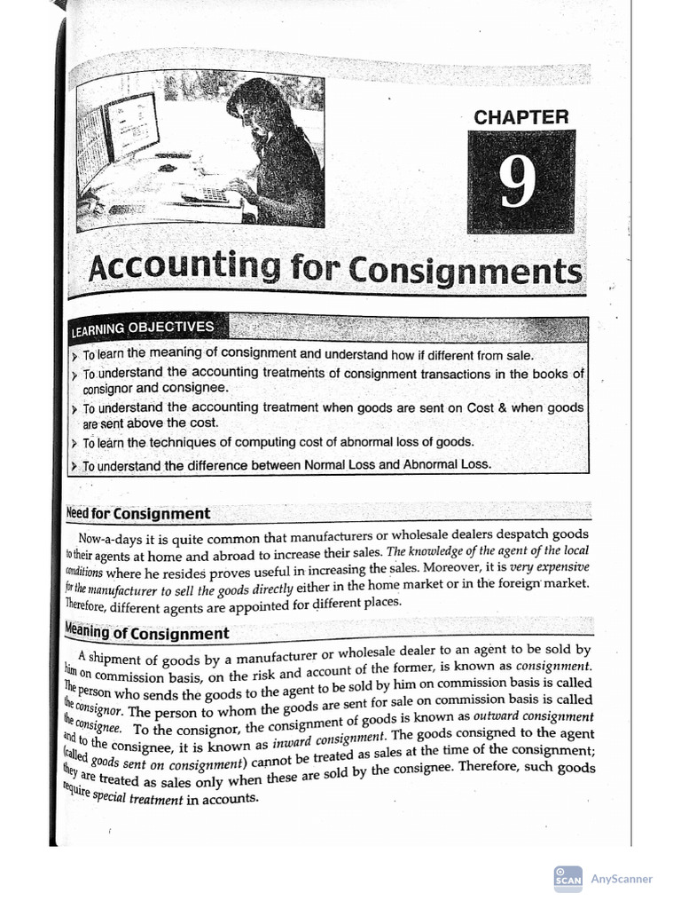 Accounting For Consignments. Unit. 9 | PDF