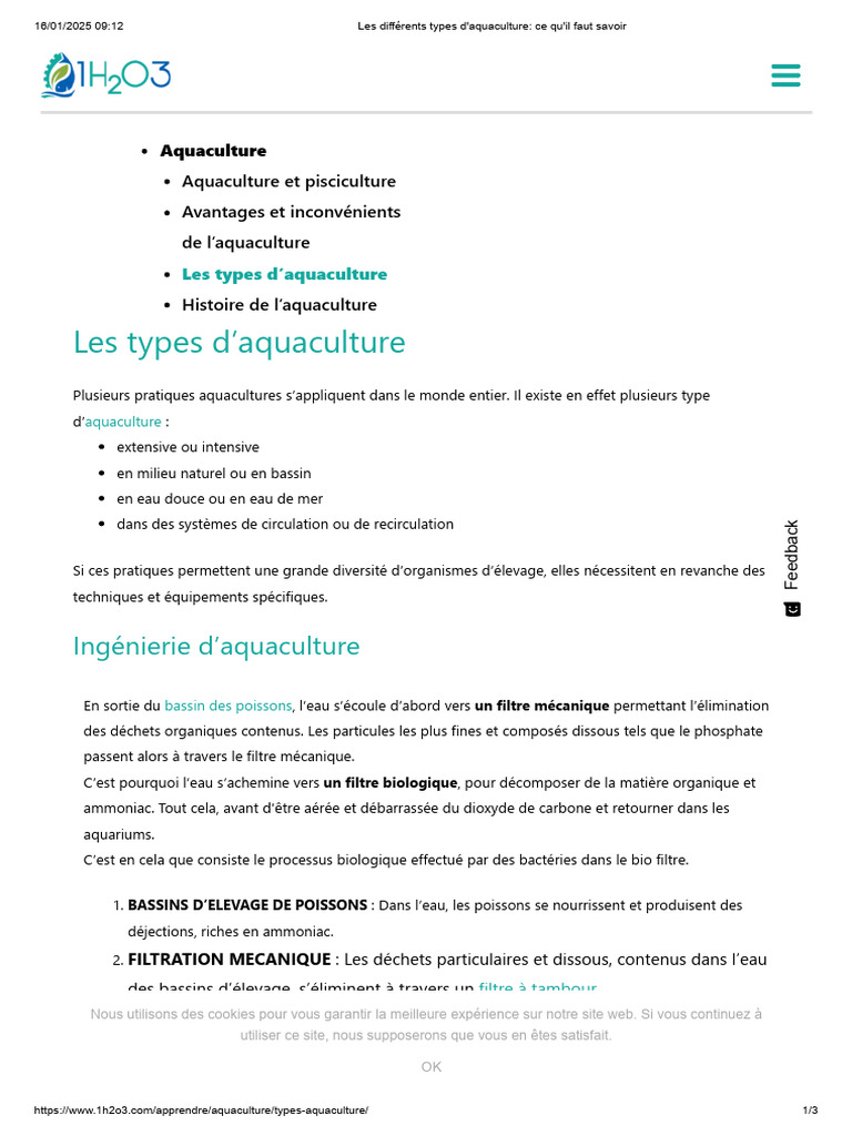 Types d'aquaculture expliqués | PDF | Aquaculture | Filtration