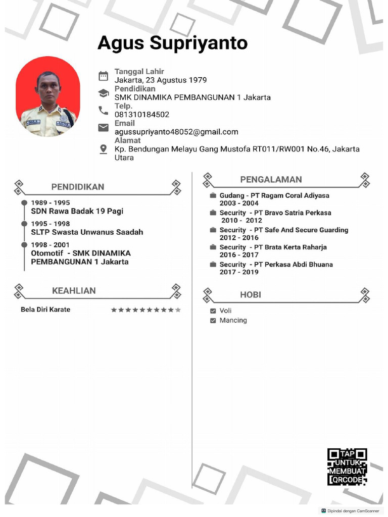 Contoh CV Satpam | PDF