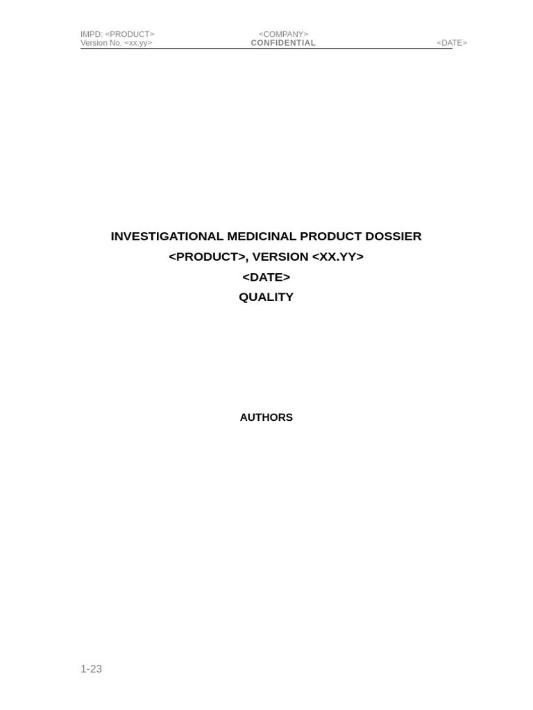 Standard Research File d2 Template IMPD - Q | PDF | Pharmaceutical Formulation | Clinical Trial