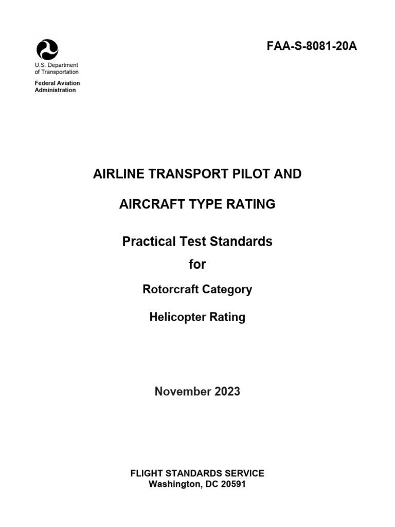 Helicopter ATP Practical Test Standards | PDF | Federal Aviation ...