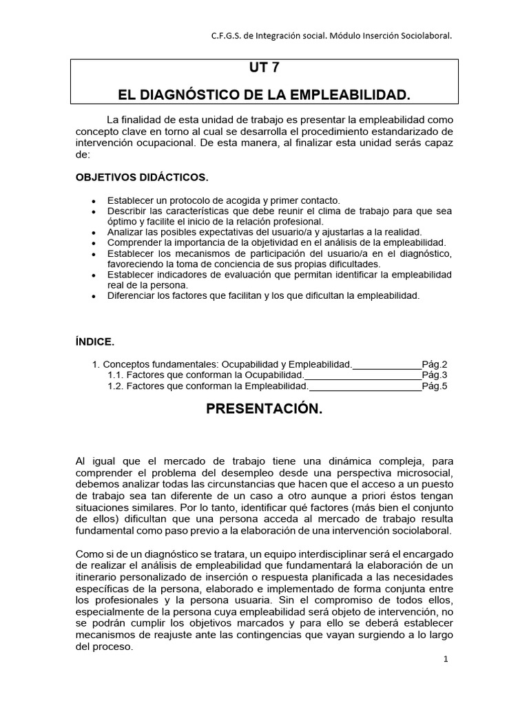 UD Inicio 2º Bloque (desarrollada en UT7) Conceptos GUIA ocupabilidad y ...