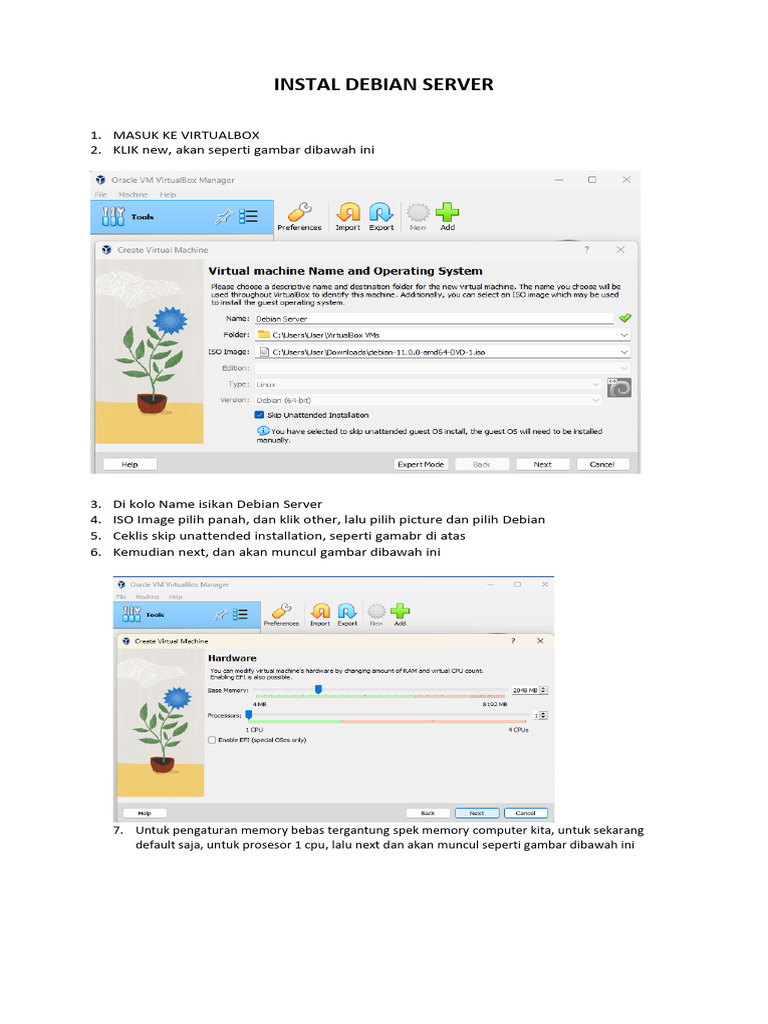 Panduan Instalasi Debian Server di VirtualBox | PDF