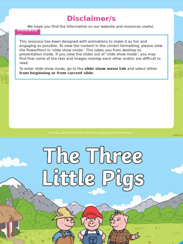 Three Little Pigs Story Summary | PDF