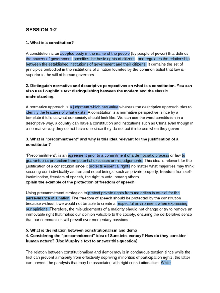 Constitutional law questions (1) | PDF | Marbury V. Madison | Constitution