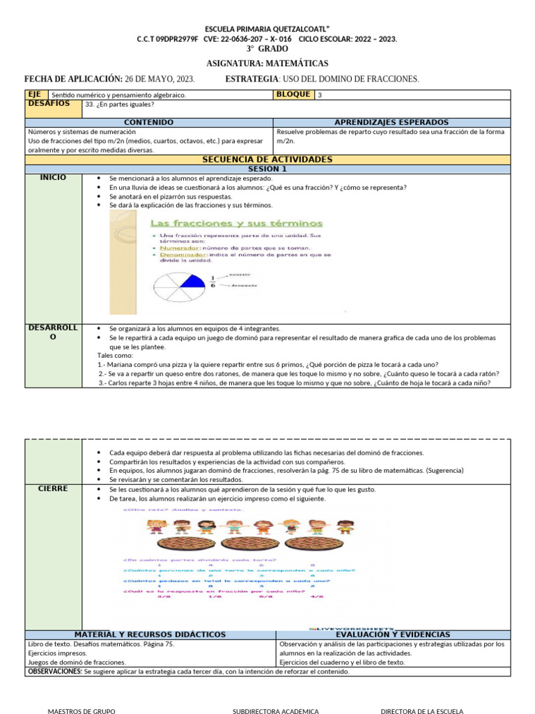 Estrategia Del Uso Del Domino de Fracciones Corregido. | PDF ...