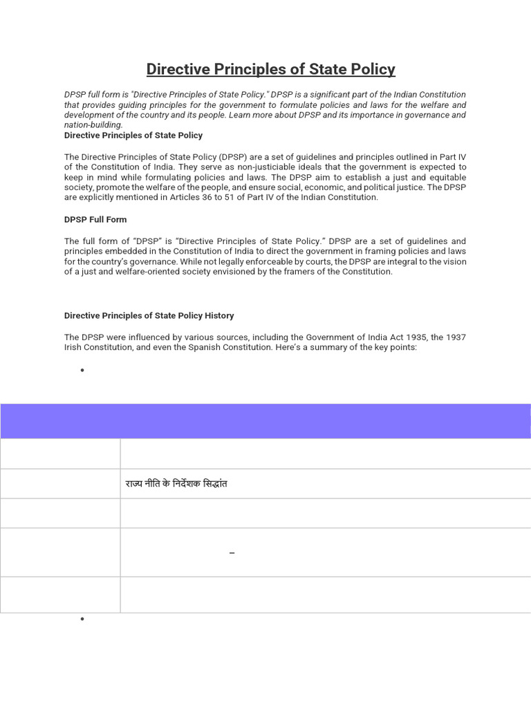 Directive Principles of State Policy | PDF | Political Science | Justice