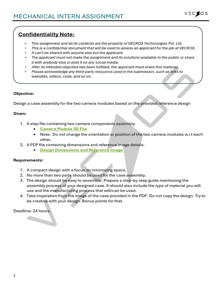 Mech Intern Assignment | PDF