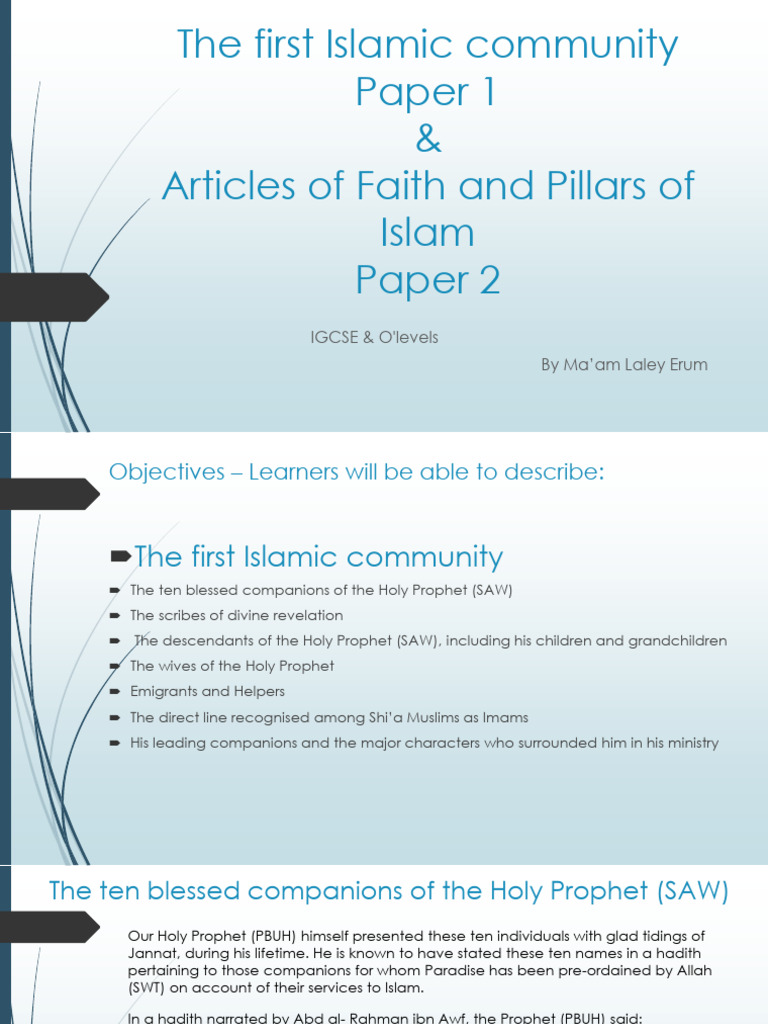 The First Islamic Community | PDF | Husayn Ibn Ali | Prophets And ...