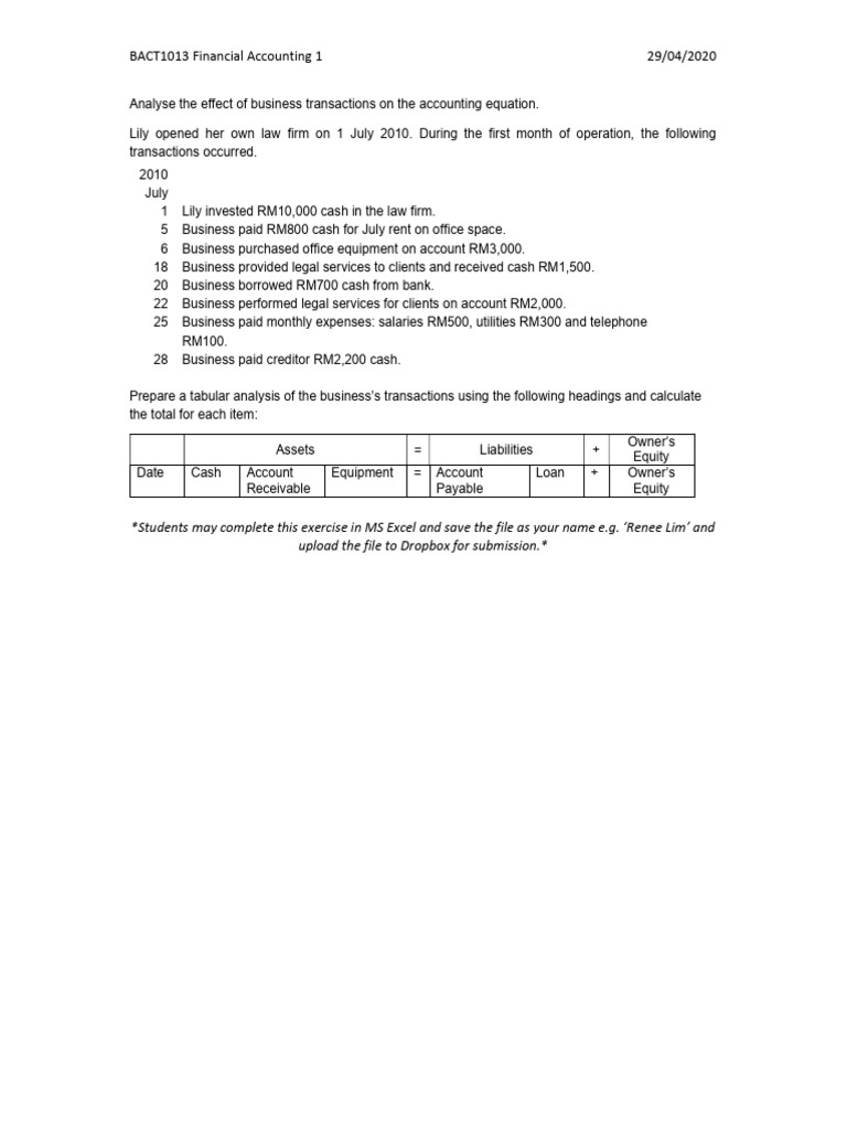 (29042020) Tutorial Exercise | PDF