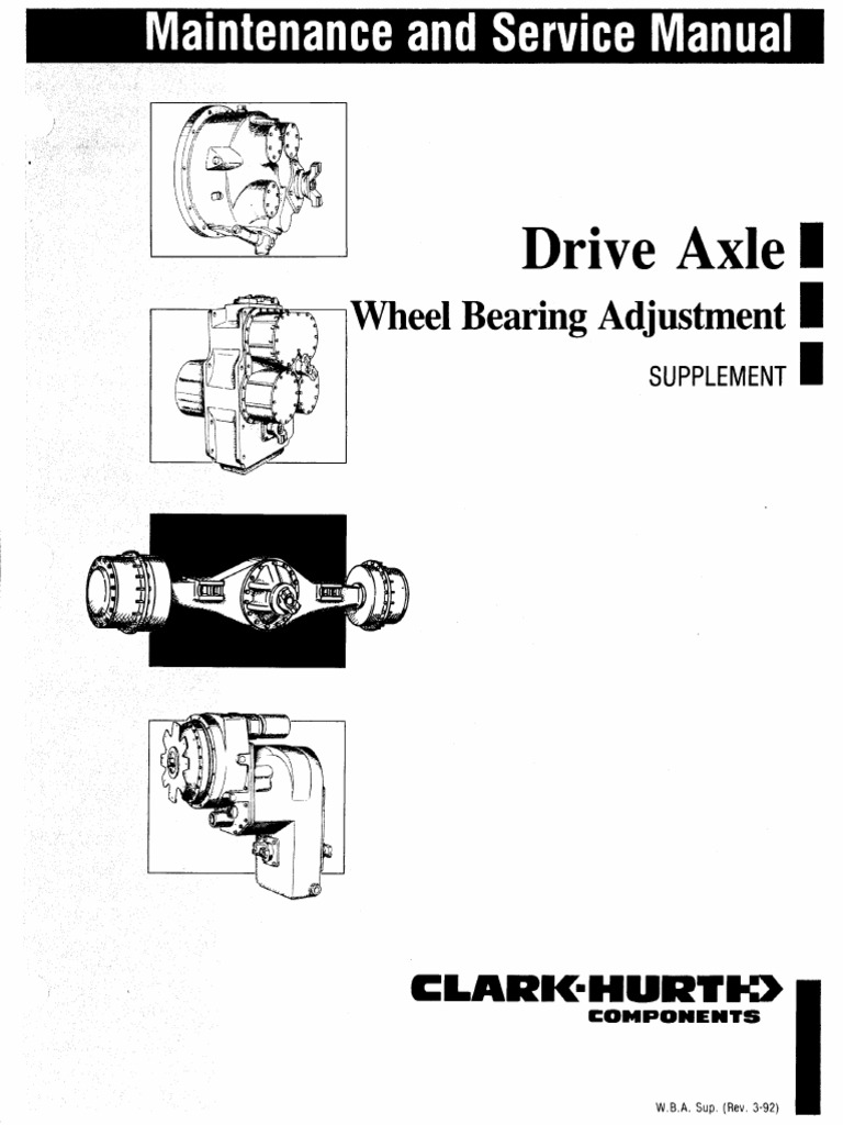 drive axle wheel bearing adjustment w.b.a. sup rev. 3-92 | PDF