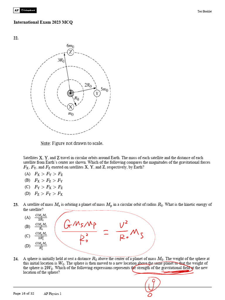 TB InternationalExam2023MCQ | PDF | Orbit | Force