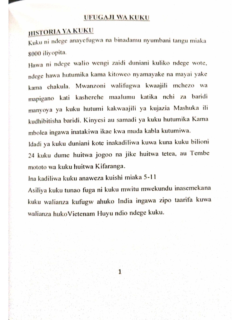 Ufugaji Wa Kuku | PDF