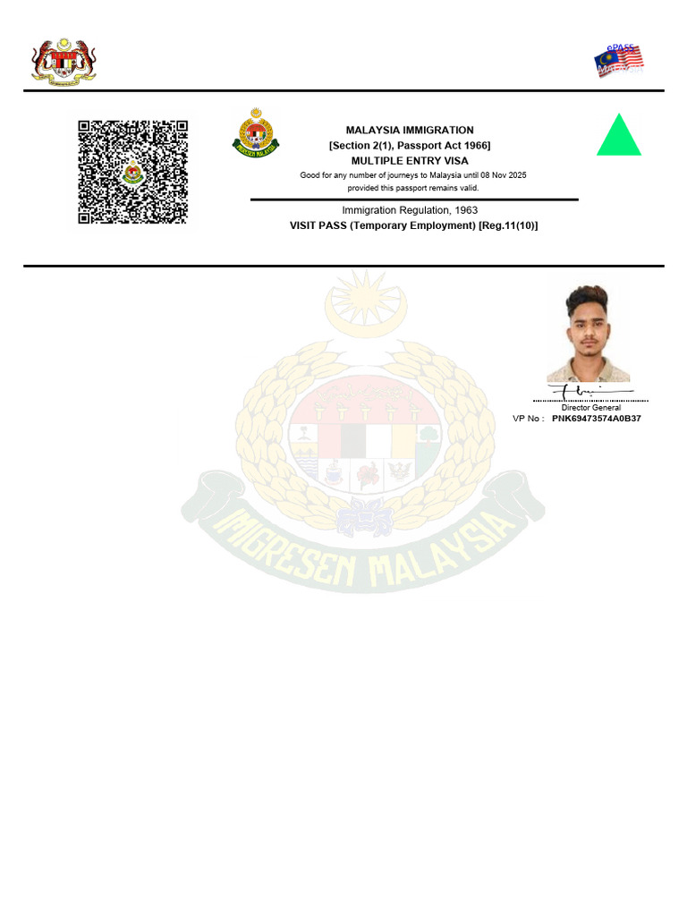 Electronic Pass ePASS Government of Malaysia | PDF
