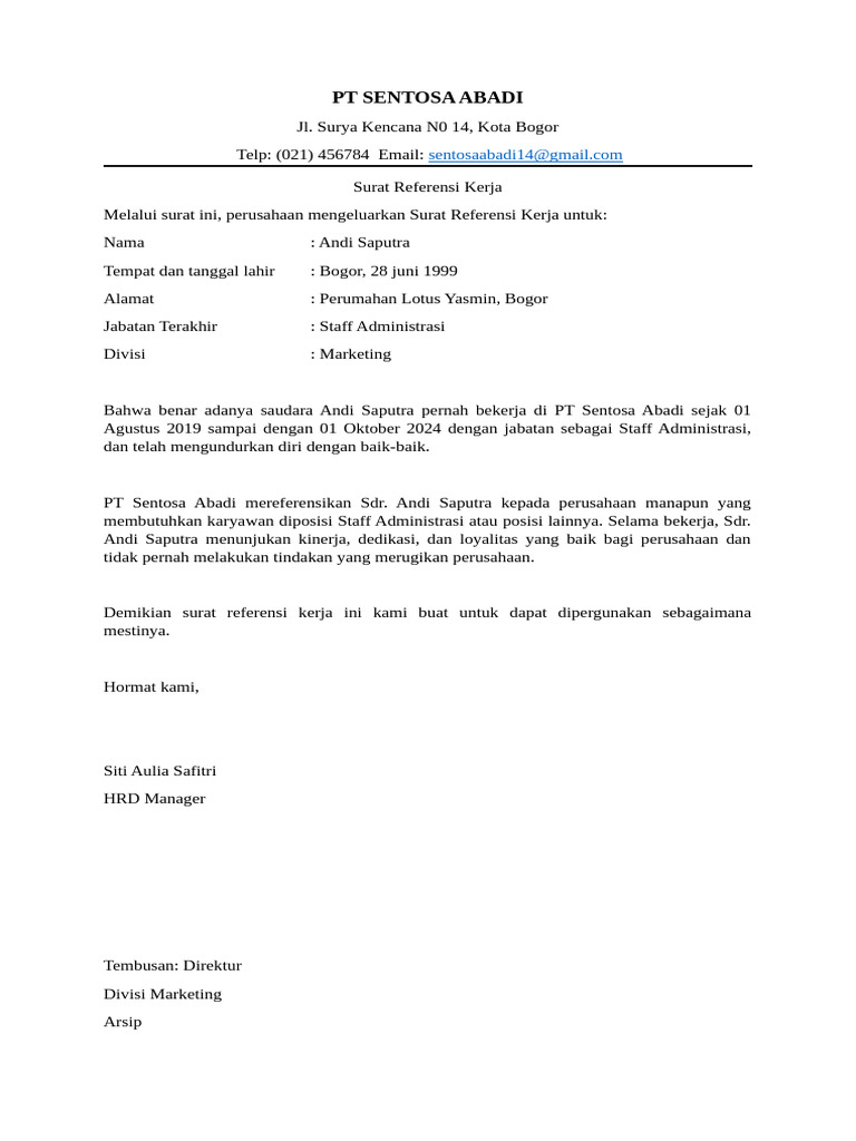 SURAT REFERENSI | PDF
