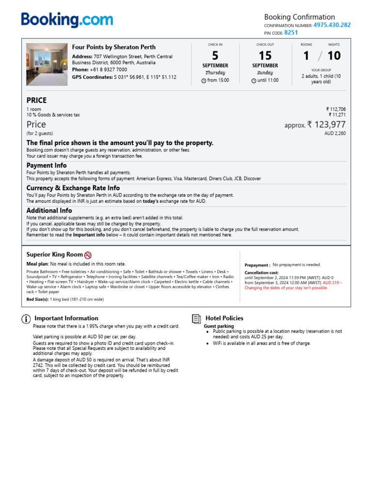 Booking.com Confirmation | PDF | Payments | Master Card