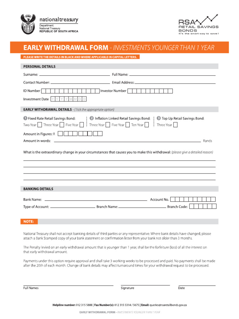 20161020131841RSA Retail Savings Bonds - Early Withdrawal Form LESS ...