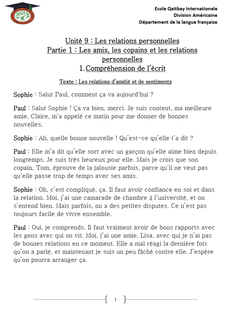 Les relations personnelles expliquées | PDF | Jalousie | Sympathie
