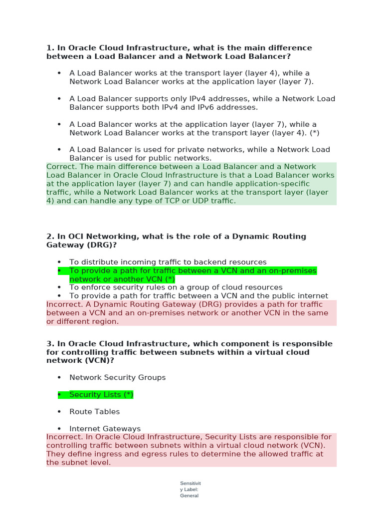 OCI Load Balancer and Networking Overview | PDF | Cloud Computing | Scalability