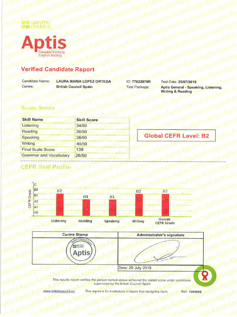 Examen Aptis B2 | PDF