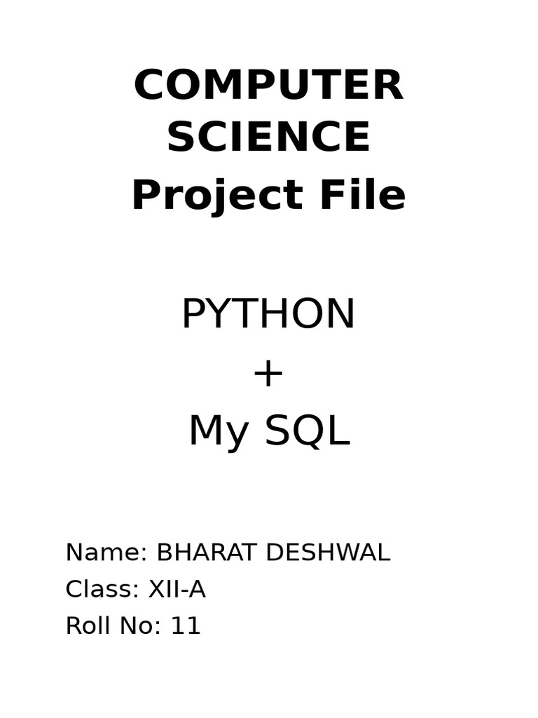 Bharat Deshwal (Final Draft) | PDF | Python (Programming Language) | Source Code
