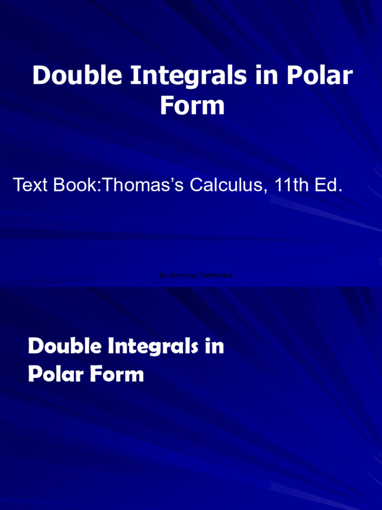 Lect 16 Double Integrals in Polar Coordinates | PDF | Integral ...