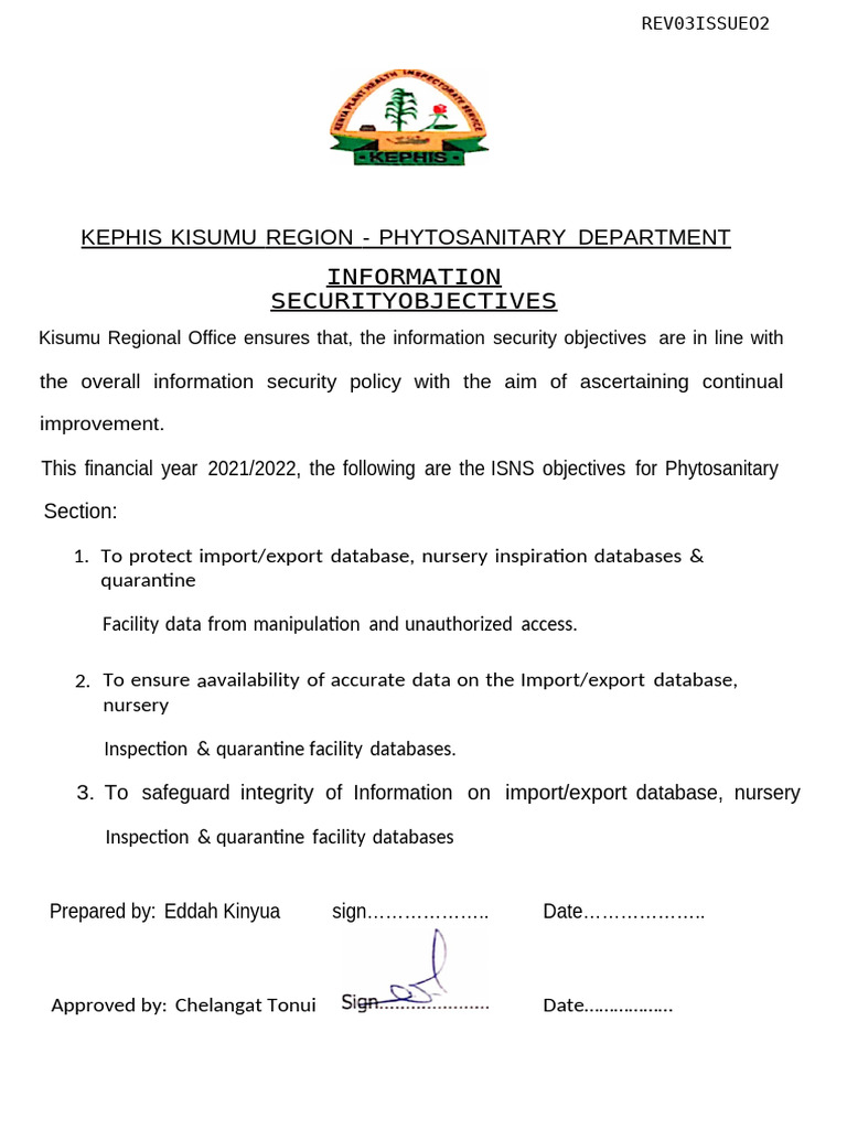 Isms Objectives | PDF