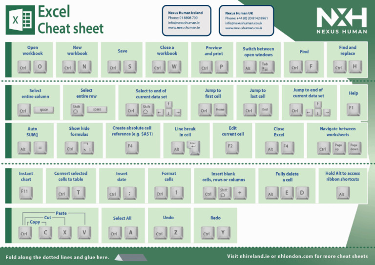 Excel-cheat-sheet-Nexus-Human | PDF