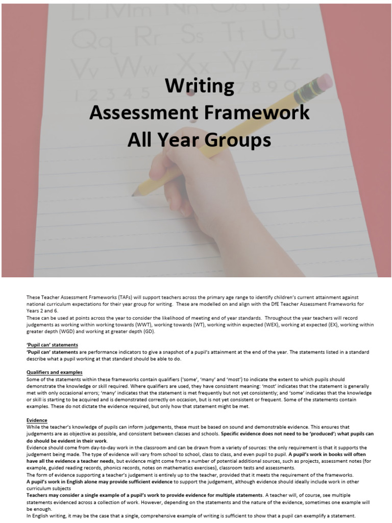 Writing Assessment Framework | PDF | Adverb | Word