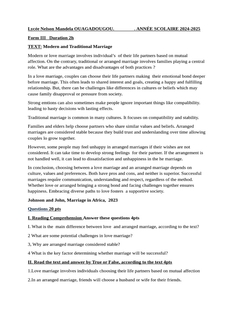 Love vs Arranged Marriage Analysis | PDF | Marriage | Love