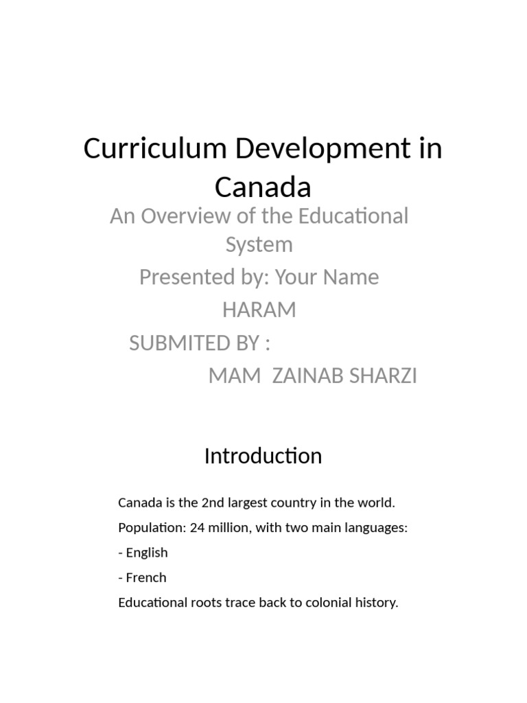 Overview of Canada's Education Curriculum | PDF