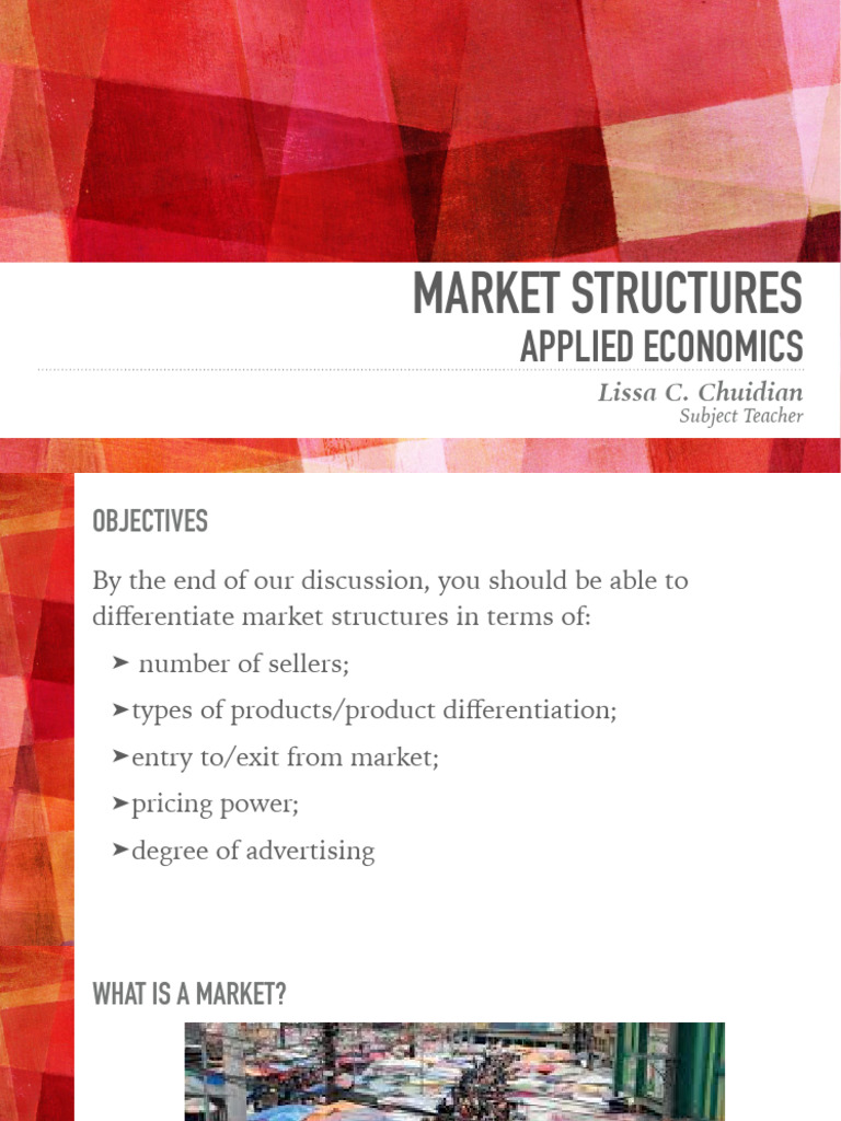 Applied Eco Lesson 3 Market Structures | PDF | Imperfect Competition ...