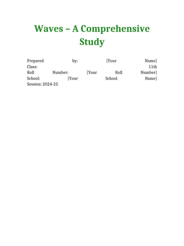 Waves_Project_Class_11 | PDF | Waves | Wavelength
