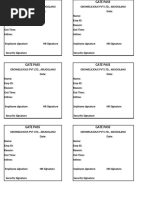 Sample Employee's Gate Pass | PDF