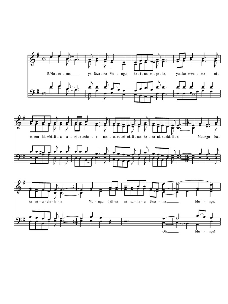 Huruma Ya Bwana Mungu - Musx | PDF