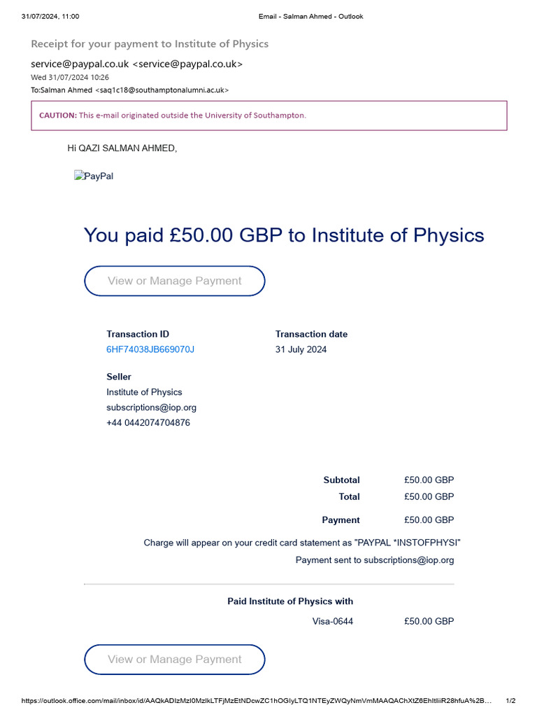 Receipt 2 | PDF | Pay Pal | Payments