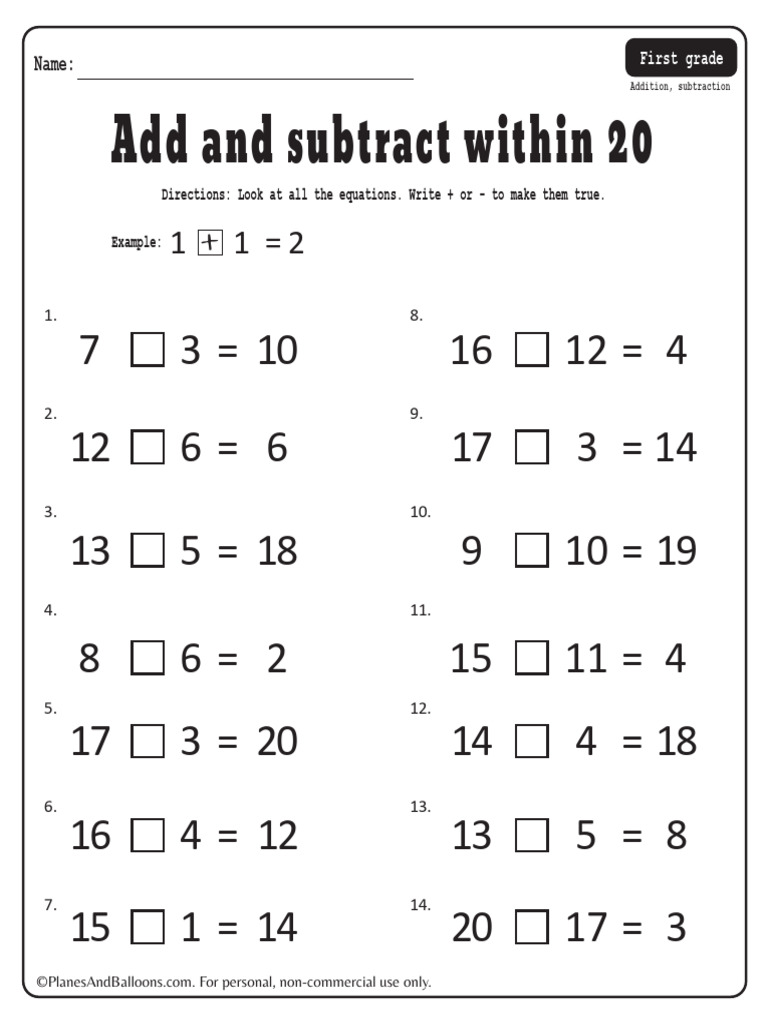 First Grade Math Practice | PDF | Mathematics