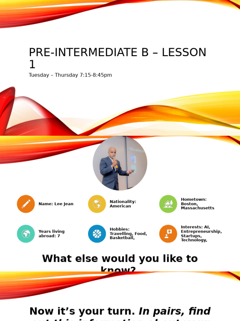 Engish Pre-Intermediate B - Lesson 1 | PDF | Software | Application Software