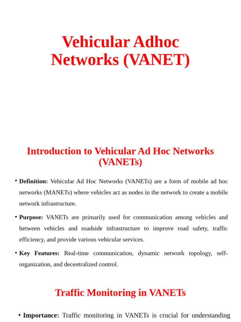 UNIT-III - Vehicular Adhoc Networks (VANET) | PDF | Traffic | Traffic Congestion
