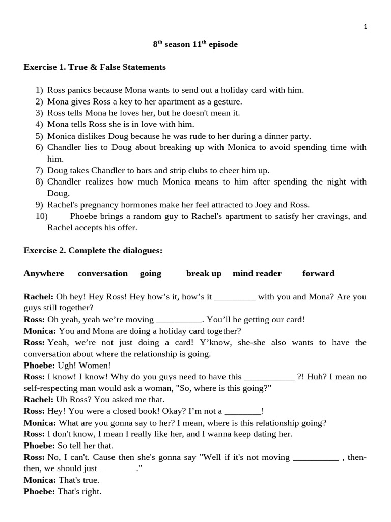 Friends 8 S 11 еp | PDF | American Television Episodes