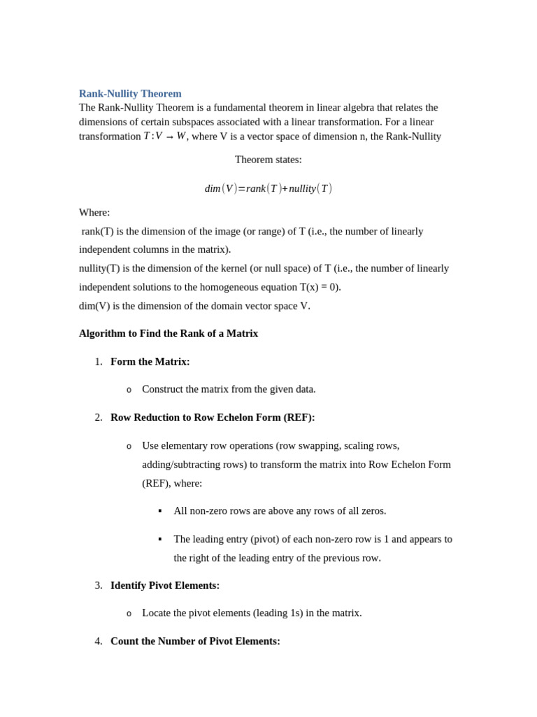 rank_nullity_theorem_detailed with examples | PDF | Mathematical ...