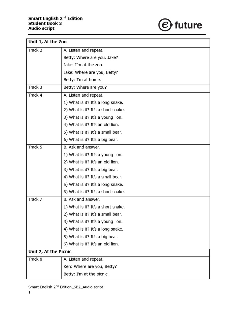 Smart - English - 2nd - Edition - Student - Book - 2 - Audio Script ...