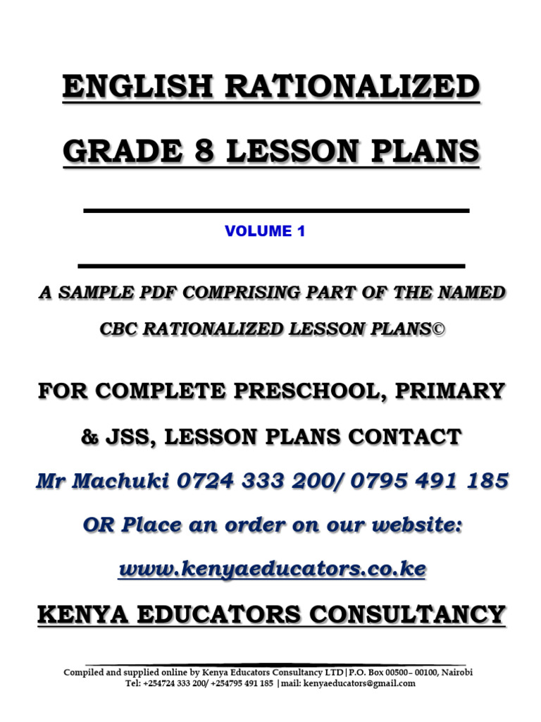 Eng Grade 8 Lesson Plans Sample | PDF | Vocabulary | Learning