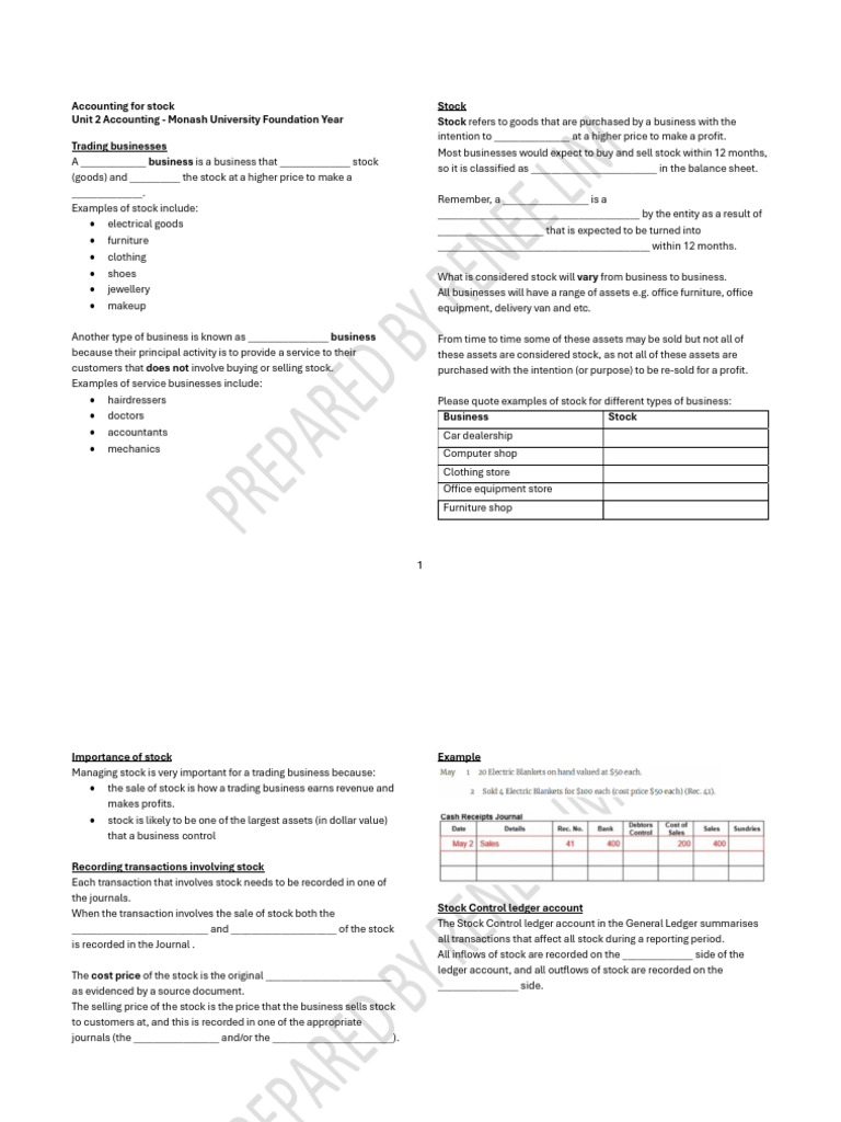 Accounting For Stock Notes | PDF | Stocks | Expense