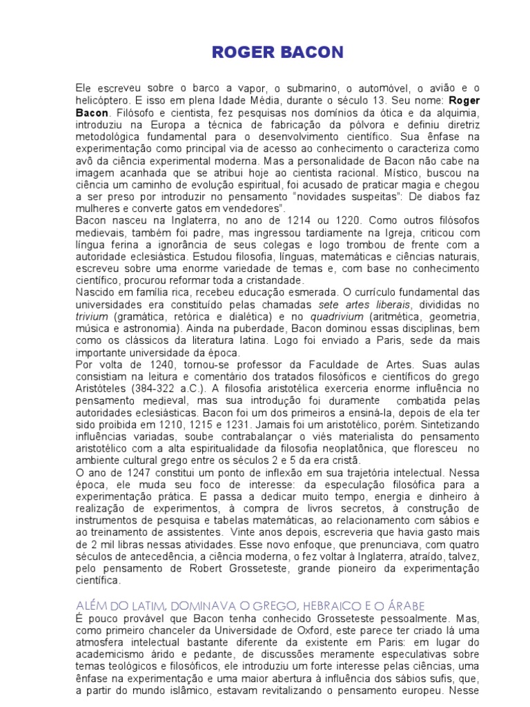 Roger Bacon | PDF | Business