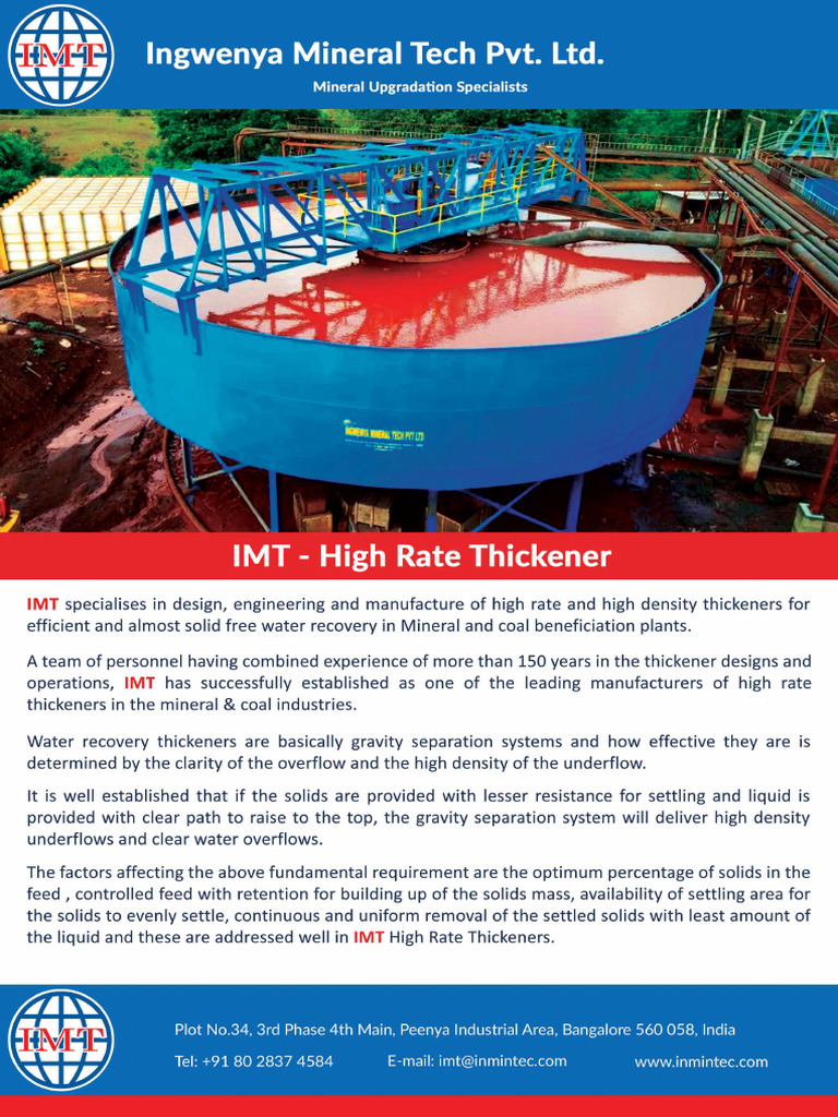 IMT - High Rated Thickener | PDF