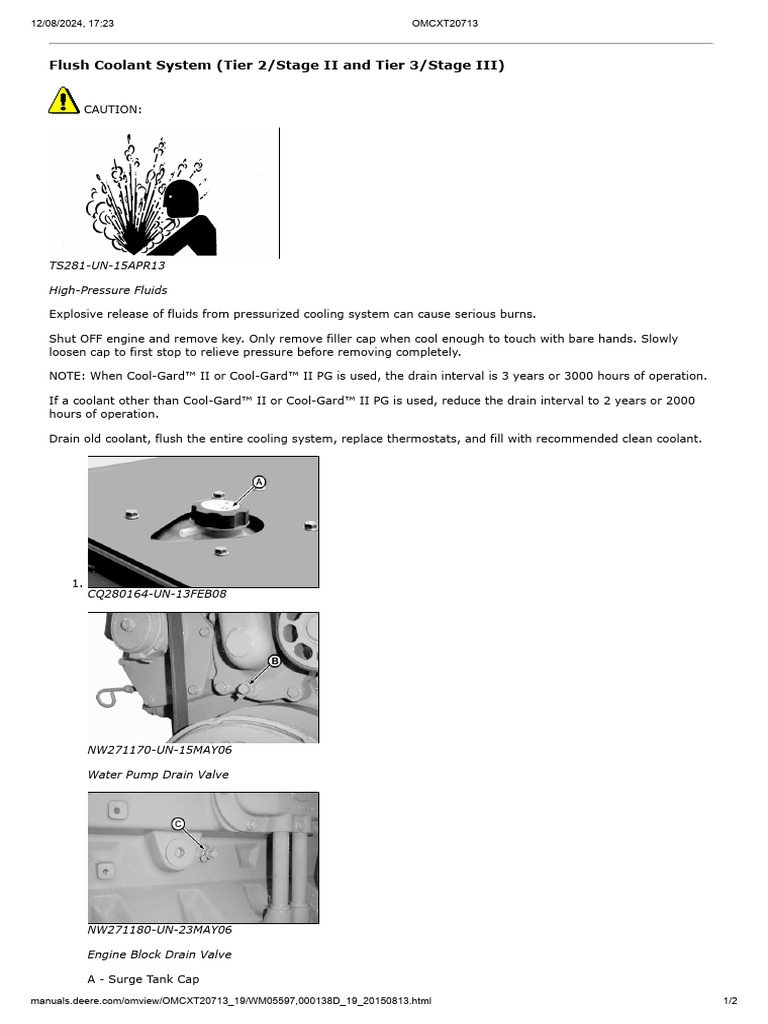 Flushing Procedure John Deere | PDF | Thermostat | Valve