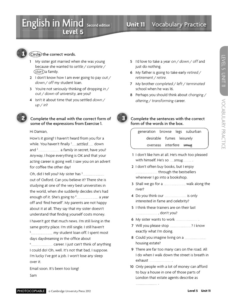 english-in-mind2-level5-unit11-vocabulary-practice-worksheet | PDF